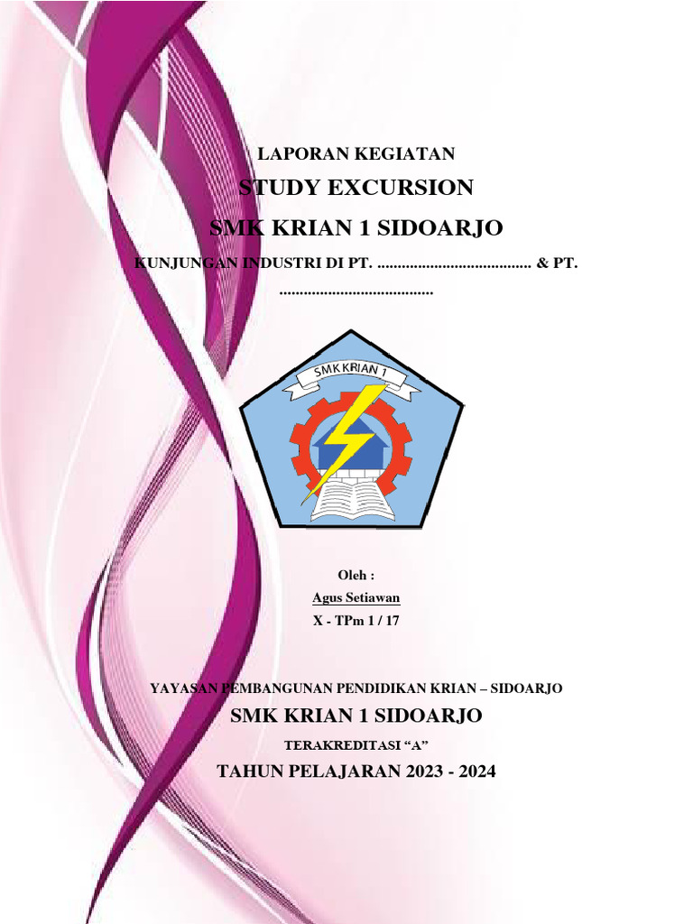 Sampul Laporan Kegiatan Study Tour | PDF | Bisnis | Sains & Matematika