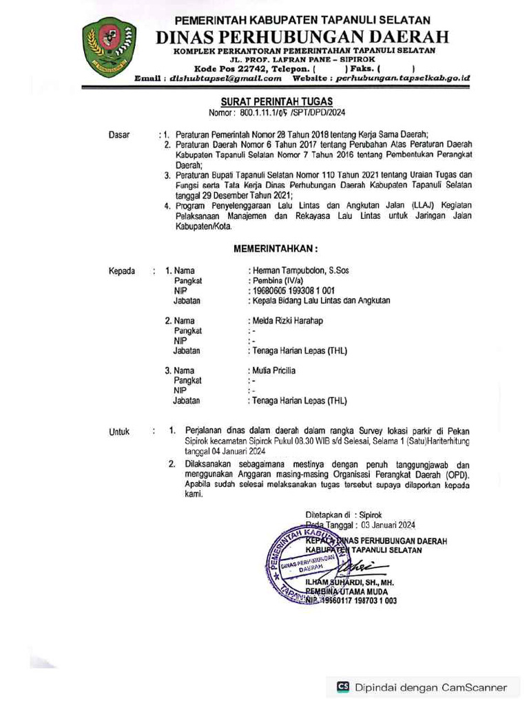 SPT Survey 4 Januari 2024 | PDF
