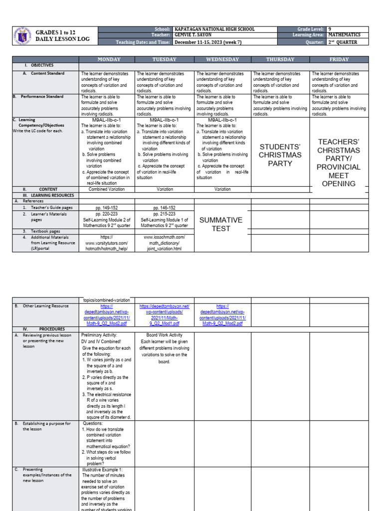 DLL9_2ndQuarterWeek7 | PDF | Learning | Cognition