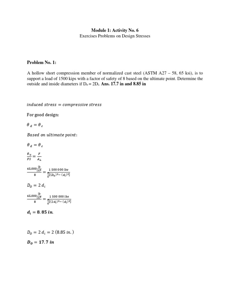 md1 - Stresses - 6 | PDF | Applied And Interdisciplinary Physics | Classical Mechanics