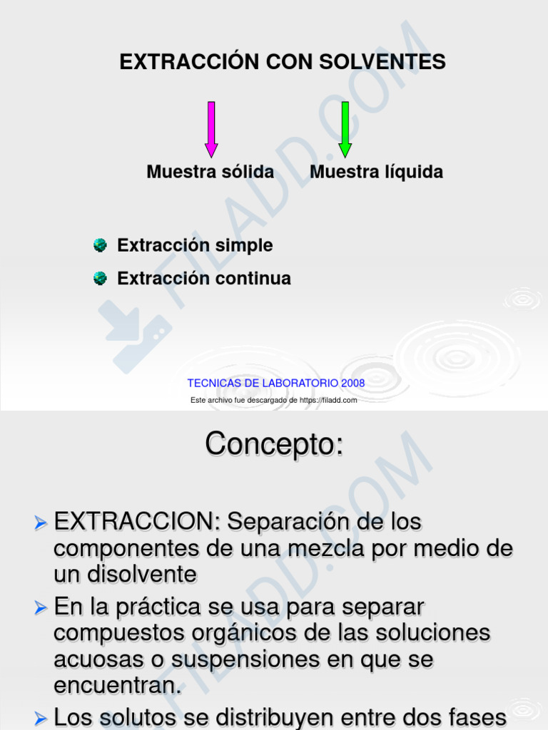 Clase Extraccion 2009 | PDF | Solvente | Química