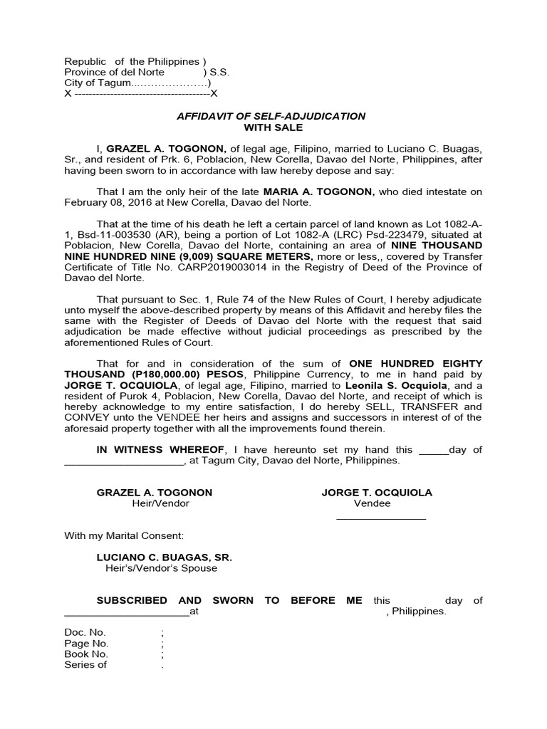 Affidavit of Self-Adjudication | PDF | Government | Natural Resources Law