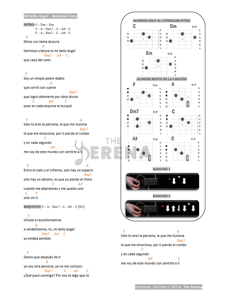 Letra y acordes de "Mi Bello Ángel" | PDF