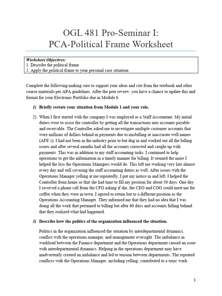 4 Political Frame Worksheet 020424 | PDF | Business