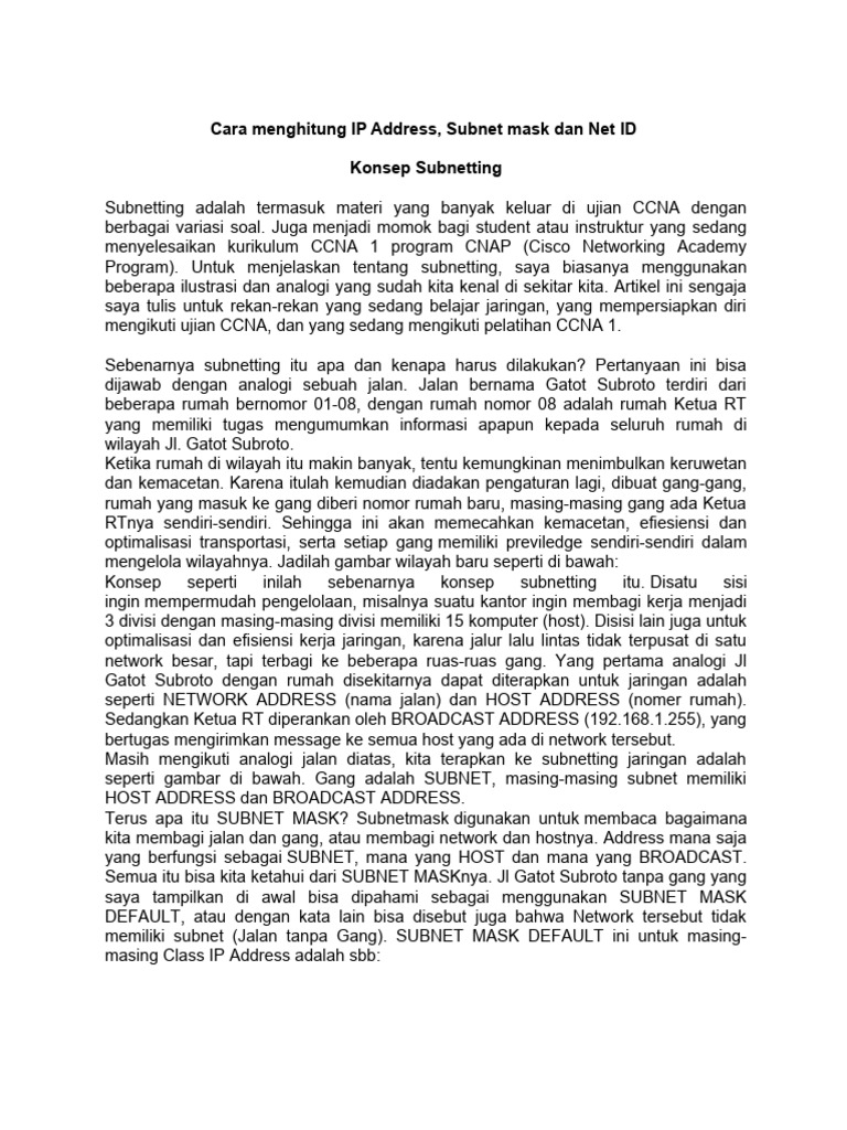 Cara Menghitung IP Address | PDF | Griya & Taman | Komputer
