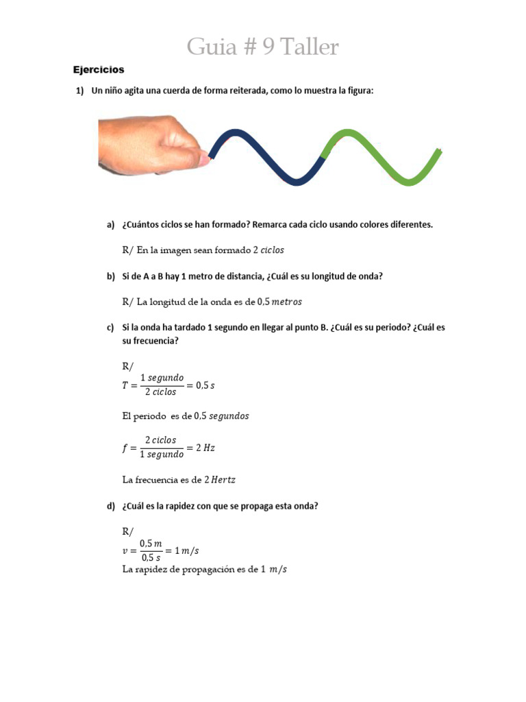 Guia # 9 Taller | PDF | Frecuencia | Longitud de onda