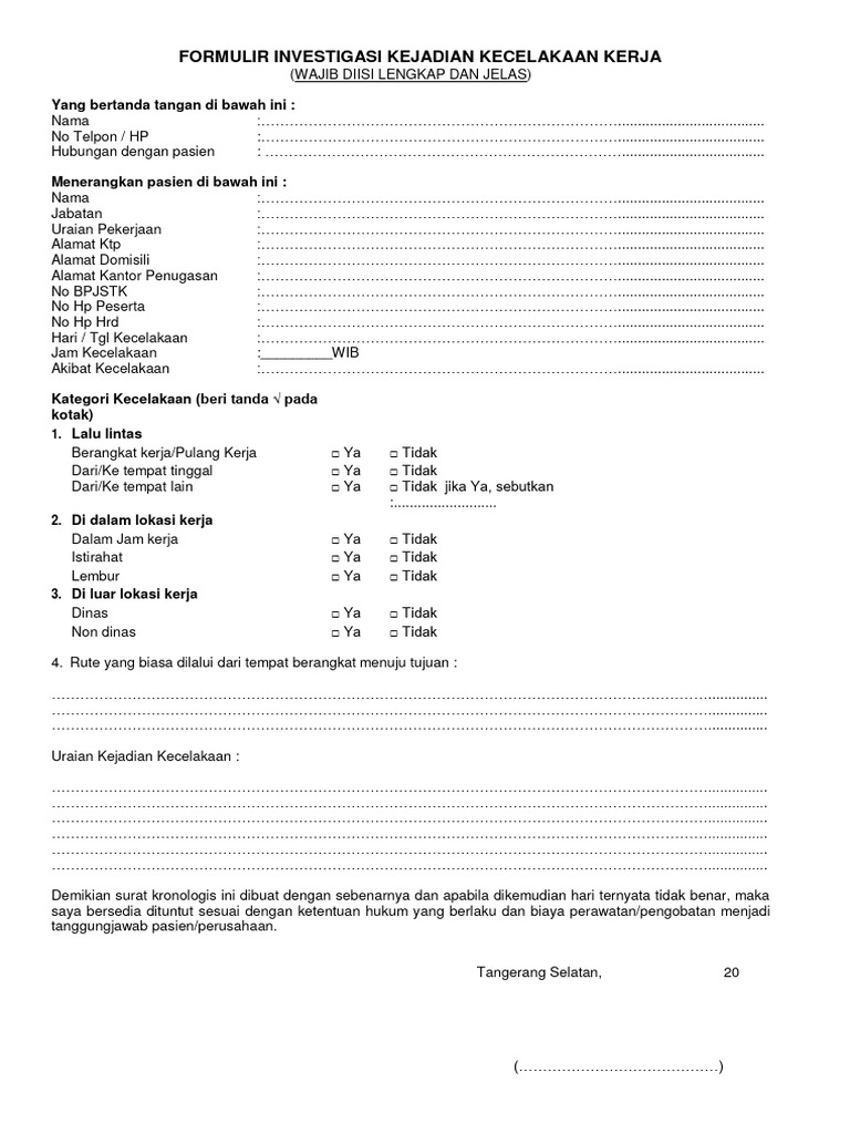 Formulir Investigasi | PDF | Karier & Perkembangan