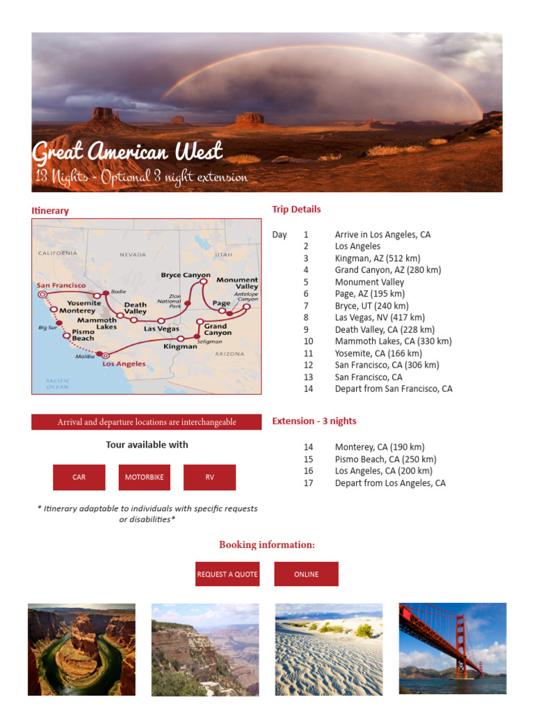 Tour Guide Sample by West USA Tours | PDF | California