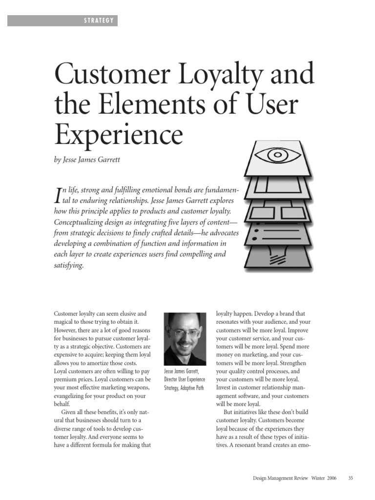 Customer Loyalty and The Elements of User Experience | PDF | Experience | Somatosensory System