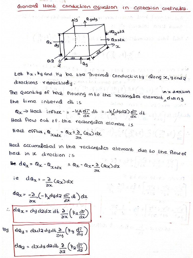 General Heat Conduction Eqn In Cartesian And Cylindrical Cordinates Pdf