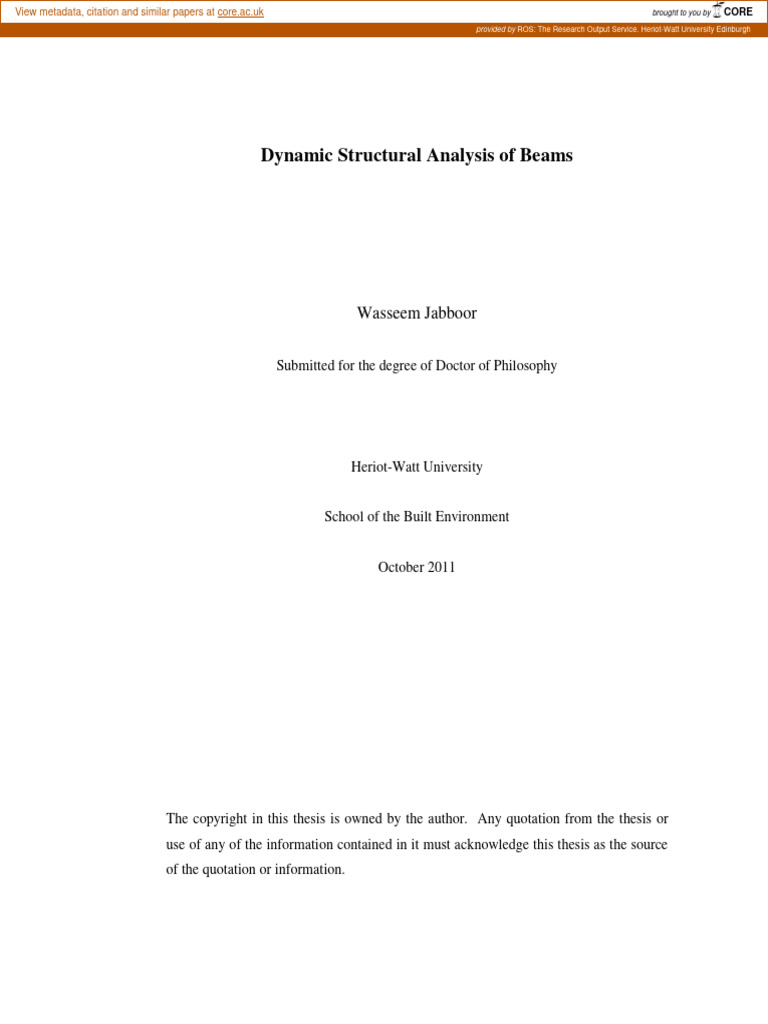 Dynamic Structural Analysis of Beams | PDF | Bending | Nonlinear System