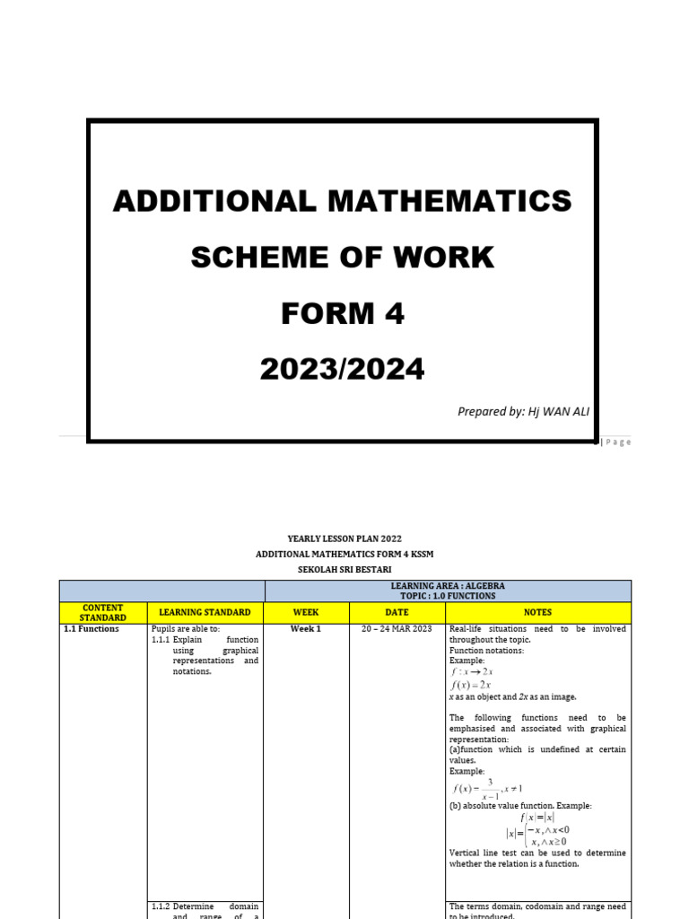 Sow Add Maths Form 4 2022 | PDF | Euclidean Vector | Logarithm