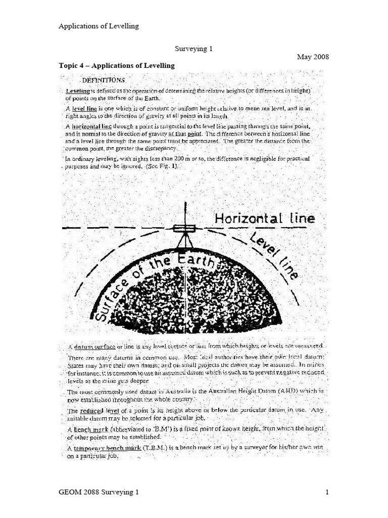 APPLICATIONS OF LEVELLING | PDF | Contour Line | Surveying