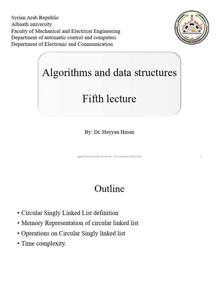 Fifth Lecture Pdf Pointer Computer Programming Algorithms And Data Structures