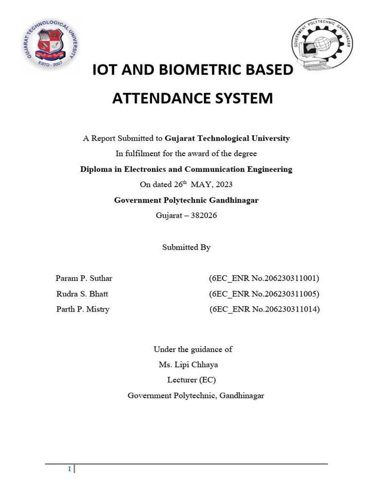 Project Report Final Sem Final 6 Sem | PDF | Internet Of Things | Microcontroller