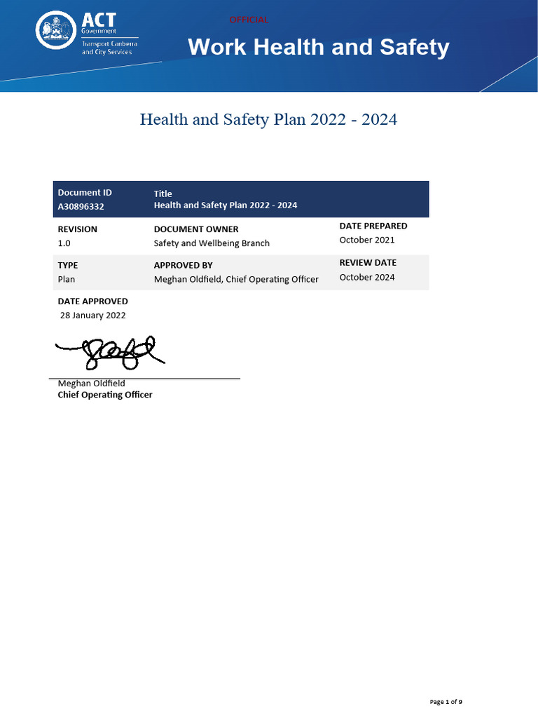 WHS TCCS Health and Safety Plan 2022 2024 Accessible Version | PDF ...