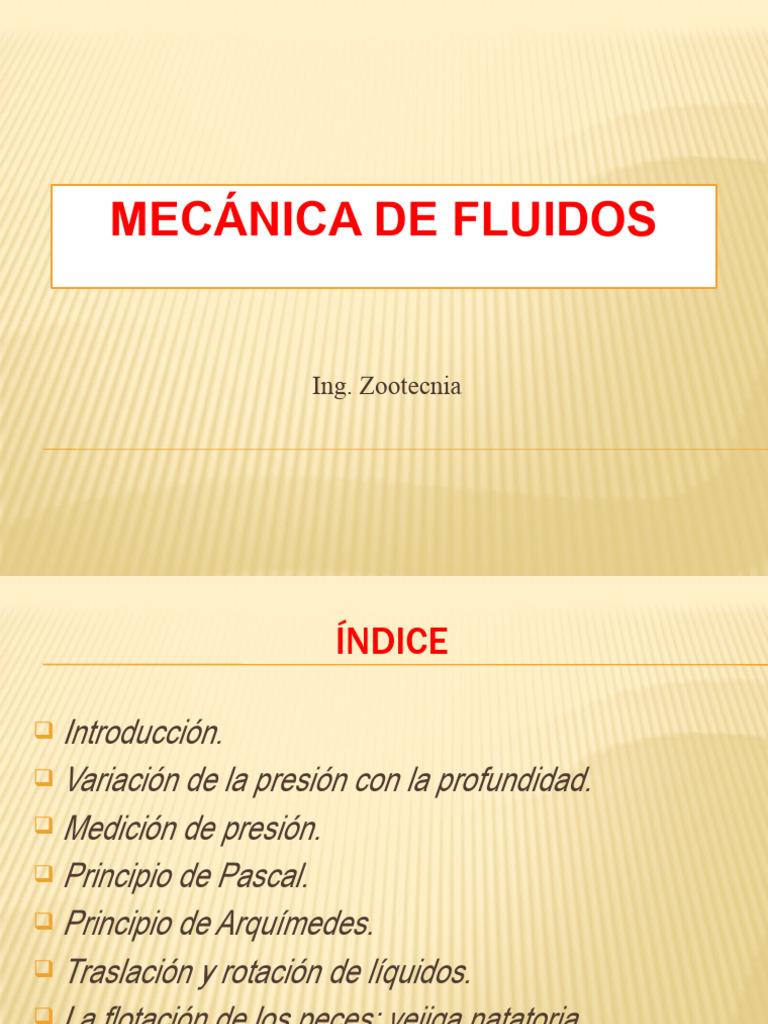 Mecánica de Fluidos | PDF | Presión | Flotabilidad