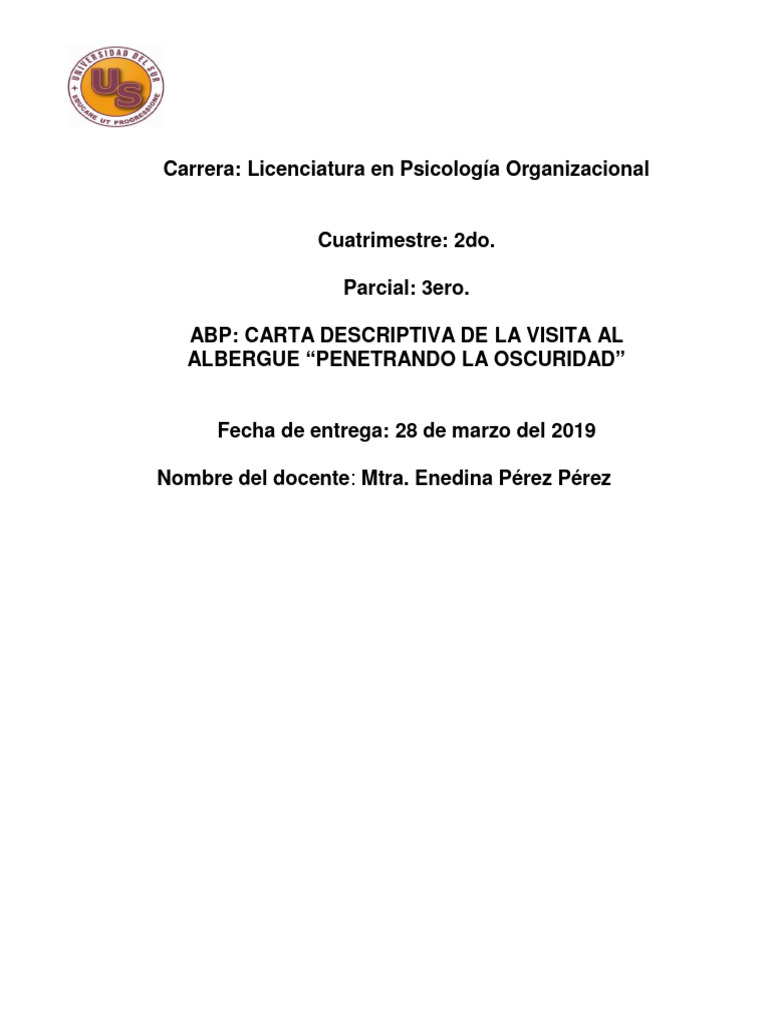 Carta Descriptiva | PDF | Pobreza | Pobreza e indigencia