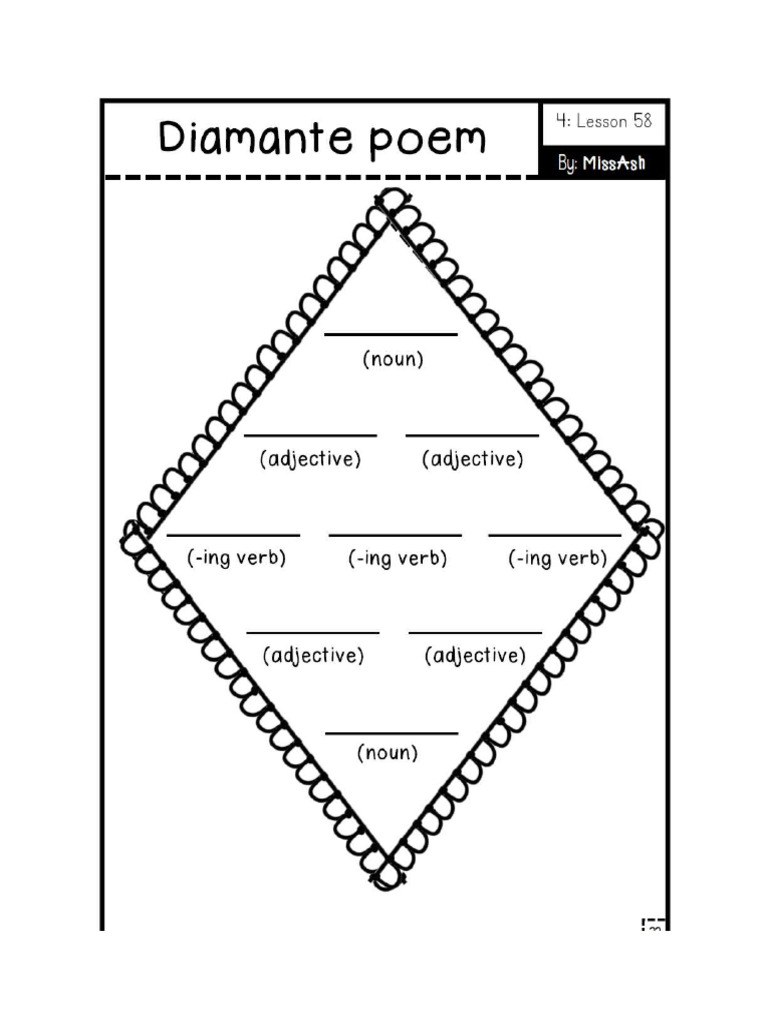Diamante Poem | PDF