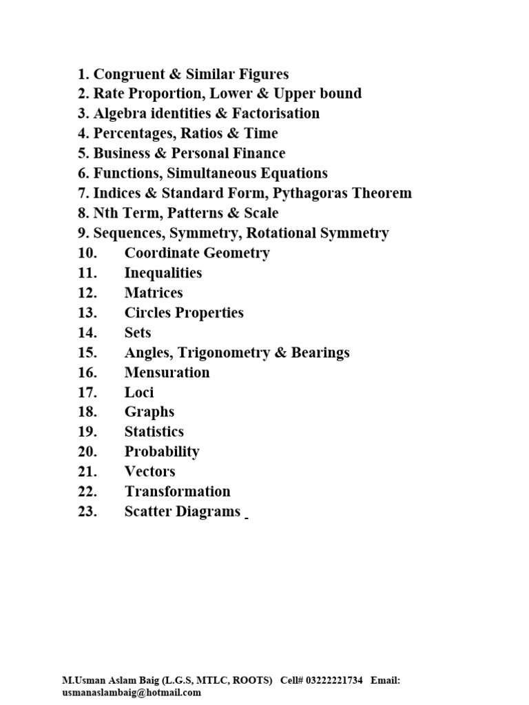 Revision Booklet | PDF | Triangle | Mathematics