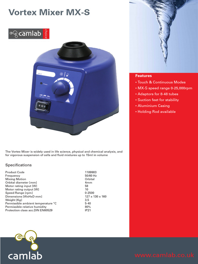 2.MX-S Vortex Mixer | PDF