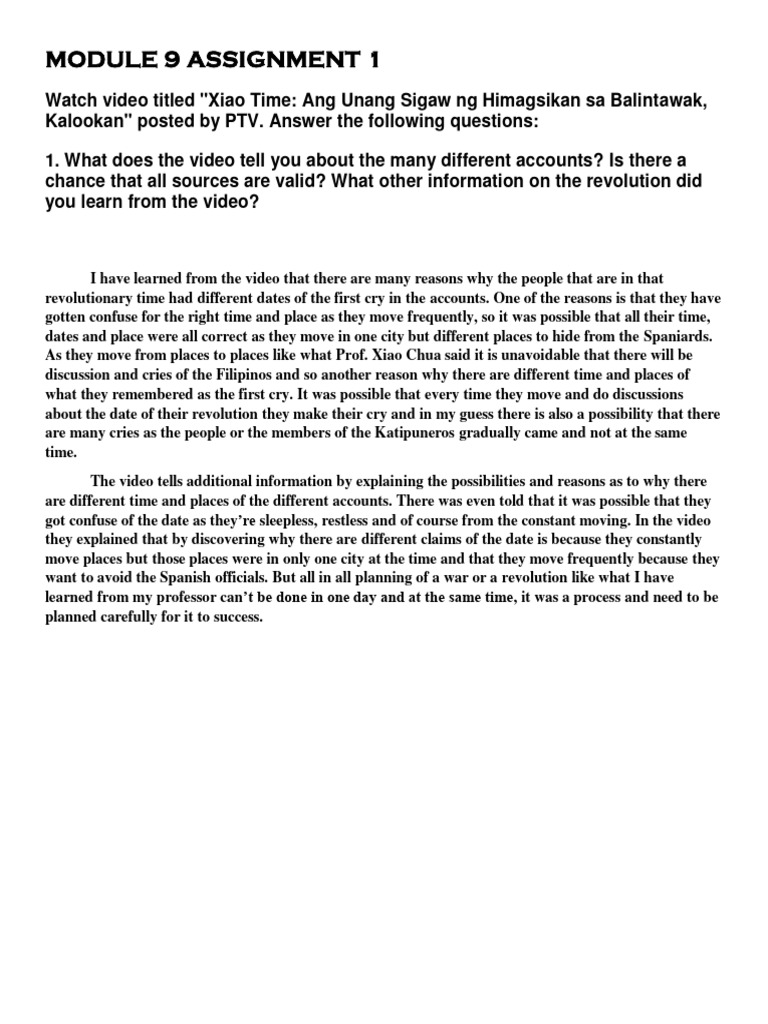 RPH Module 9 Assignment 1 | PDF