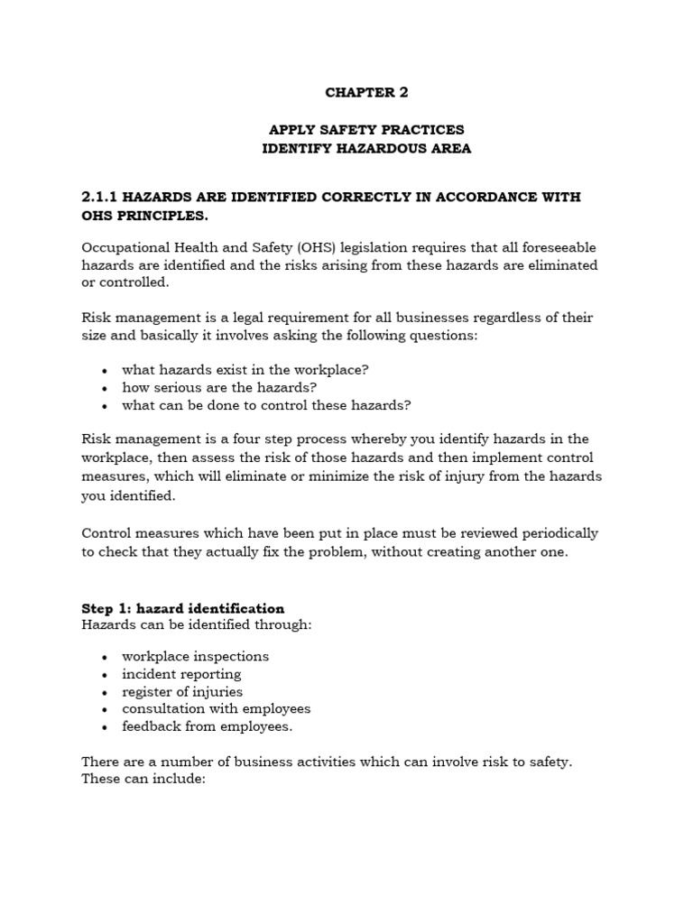 CHAPTER 2 Apply Safety Practices | PDF | Welding | Construction