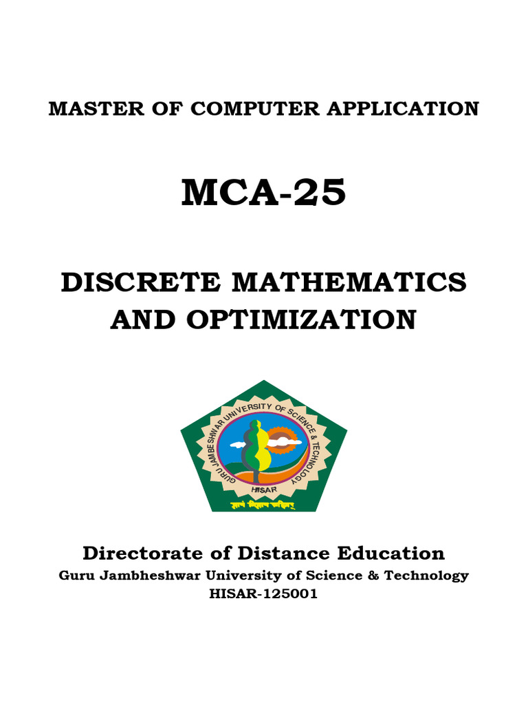 MCA-25 Discrete Mathematics | PDF | Set (Mathematics) | Numbers