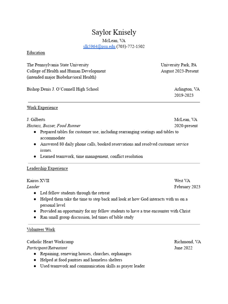 Resume Final | PDF