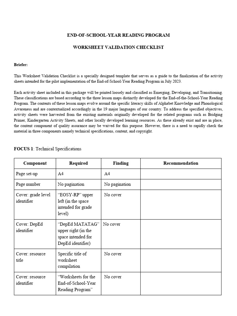 Worksheet Validation - Sinurigaonon - D - Wk1-5 - S1-15 ..FINAL | PDF ...