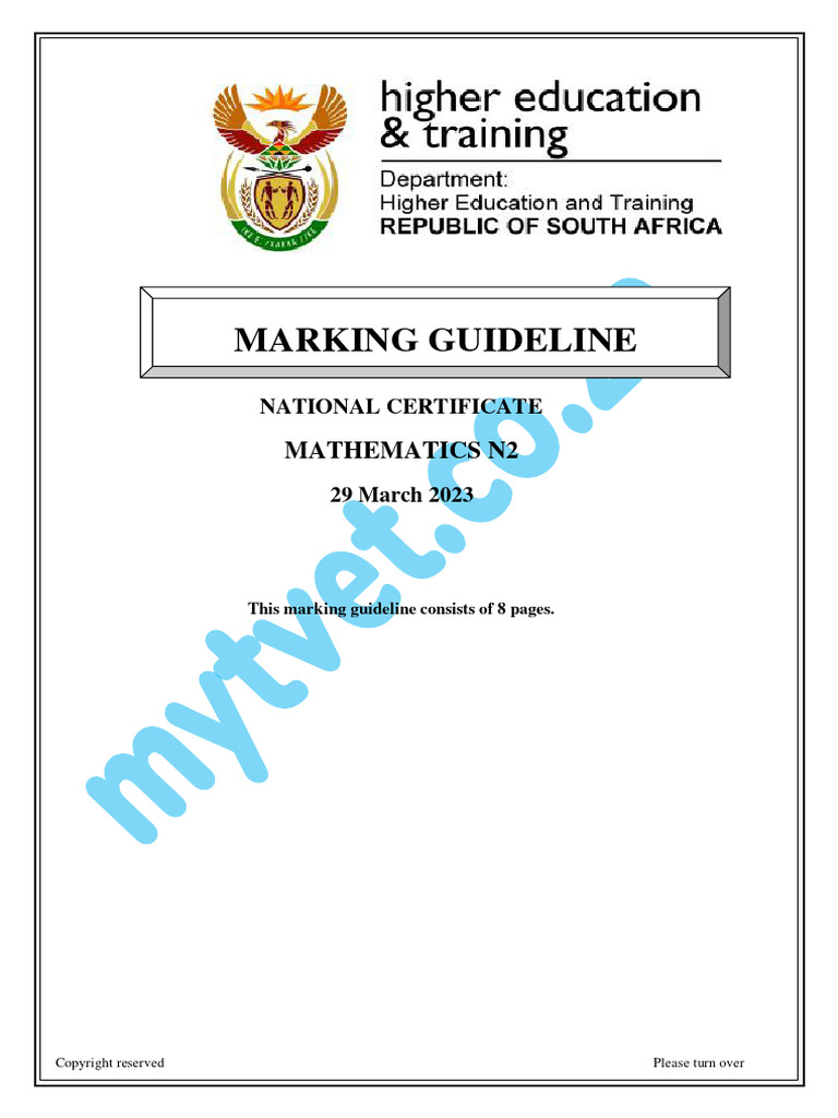 Mathematics N2 April 2023 Memorandum PDF | PDF | Geometric Measurement ...