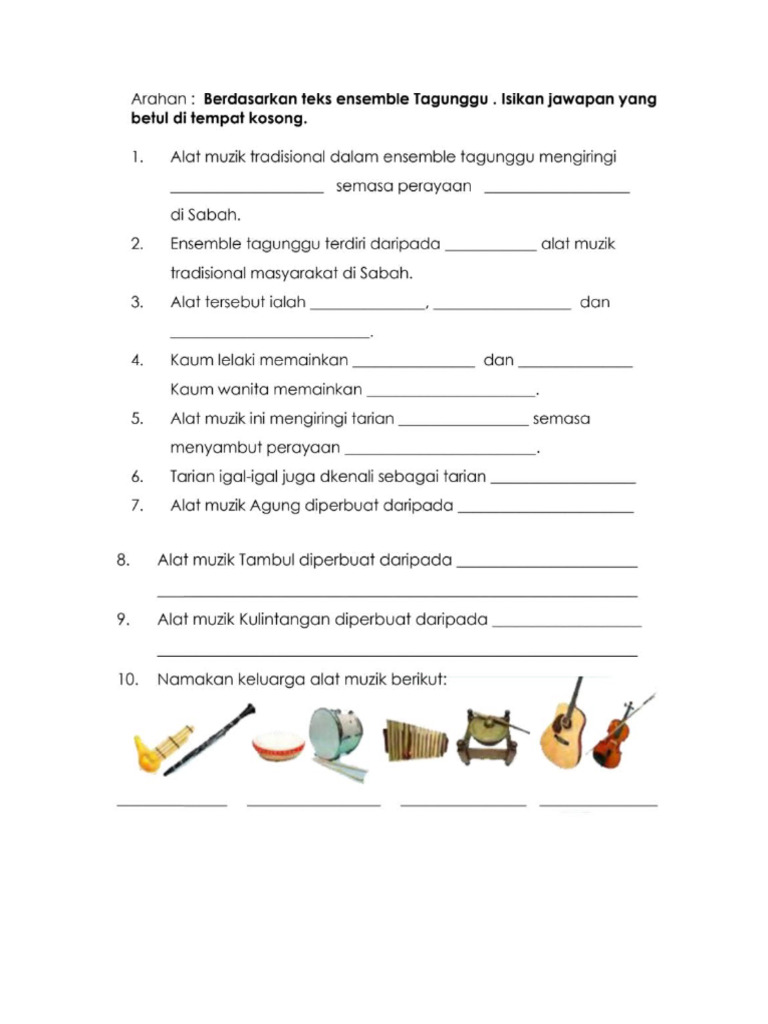 Lembaran Kerja Tangunggu | PDF