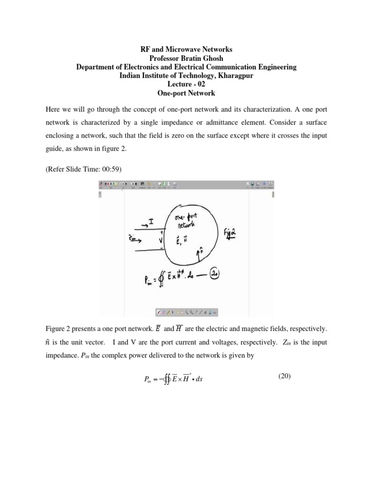 One-Port Network Analysis | PDF | Electrical Impedance | Physics