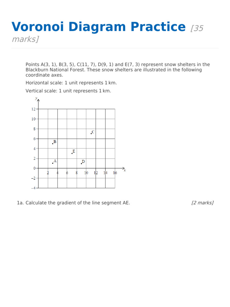 Voronoi Diagram Practice | PDF | Area | Perpendicular