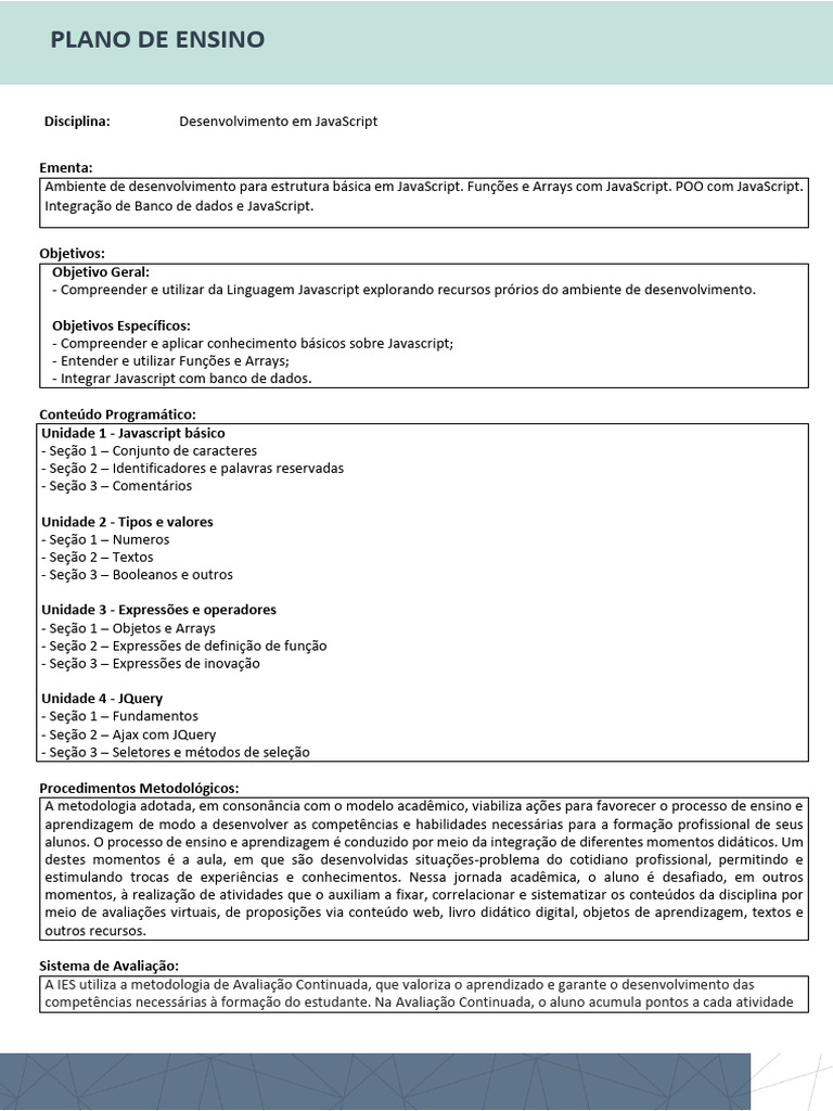 PE - Desenvolvimento em JavaScript | Download grátis PDF | Script Java ... PE - Desenvolvimento em JavaScript | Download grátis PDF | Script Java ...