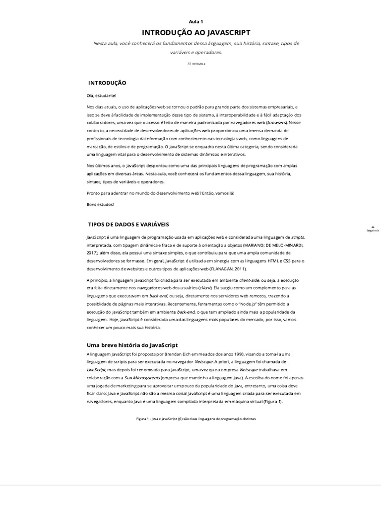 CW - Unidade 1 - Desenvolvimento em JavaScript | PDF | Script Java | Rede mundial de computadores