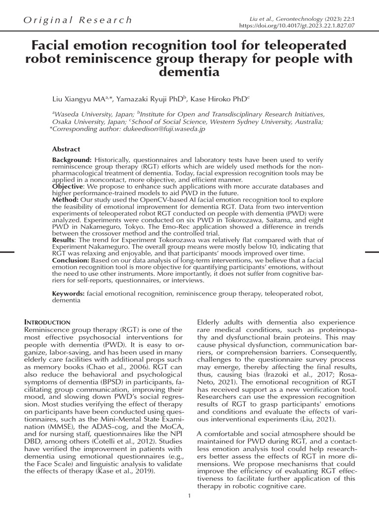 Facial Recognition in Dementia | PDF | Dementia | Emotions