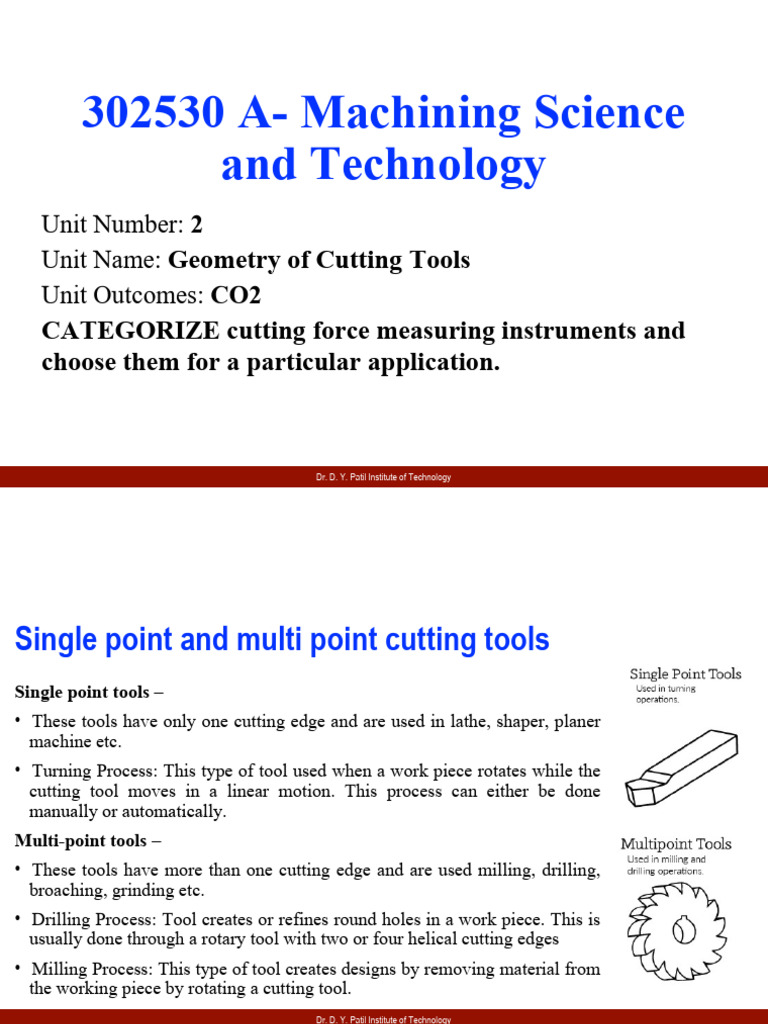 Unit II - Geometry of Cutting Tools | PDF | Machining | Steel