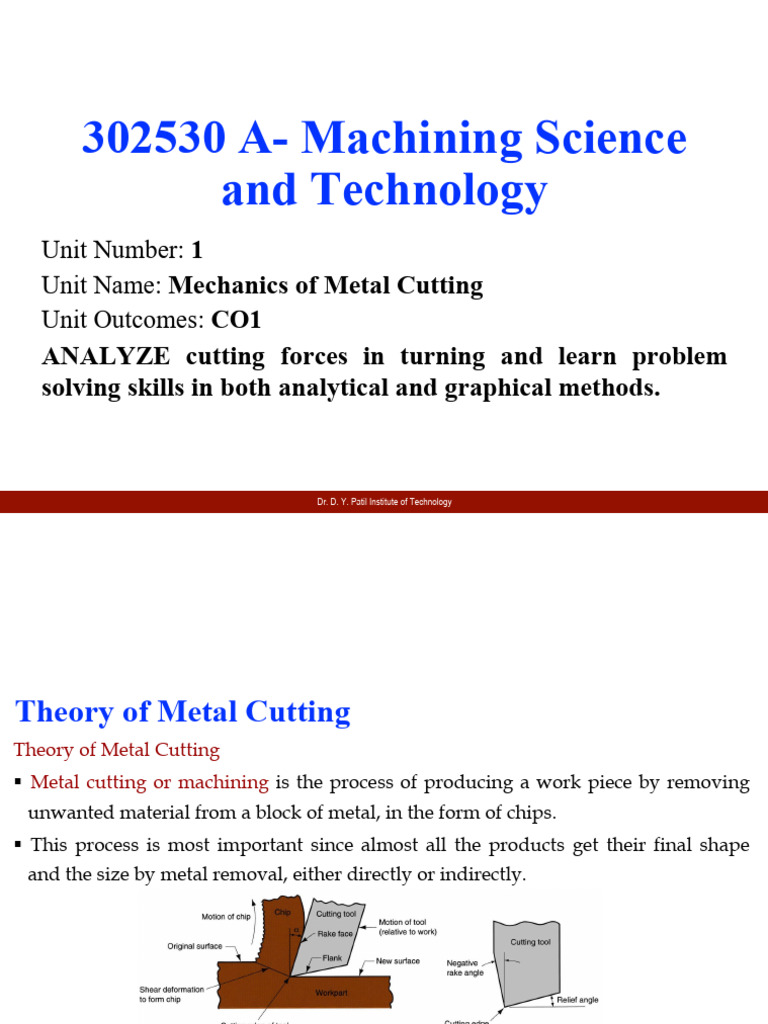 Mechanics of Metal Cutting Explained | PDF | Machining | Force