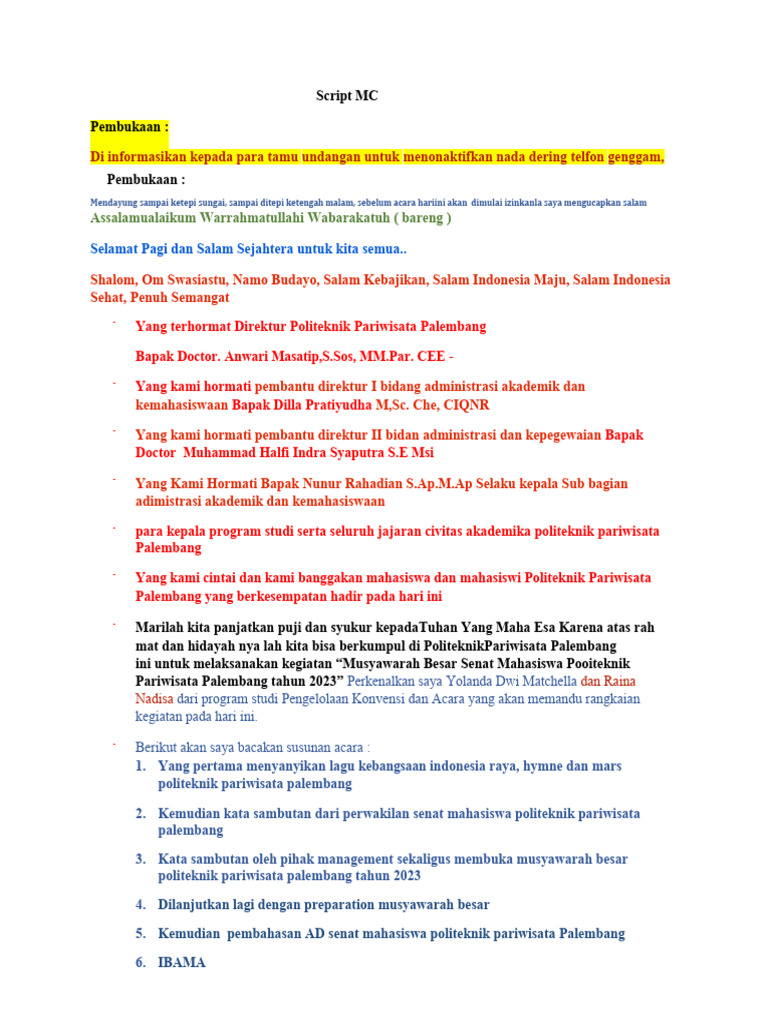 Script MC Mubes | PDF