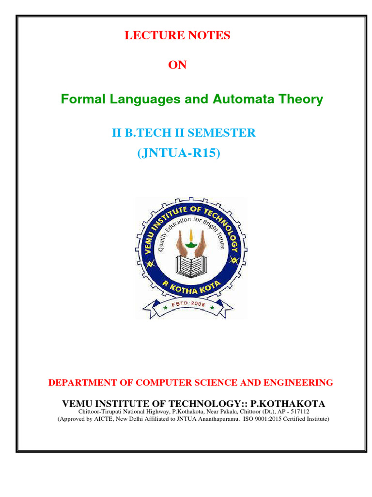 Toc - Notes | PDF | Theoretical Computer Science | Theory Of Computation