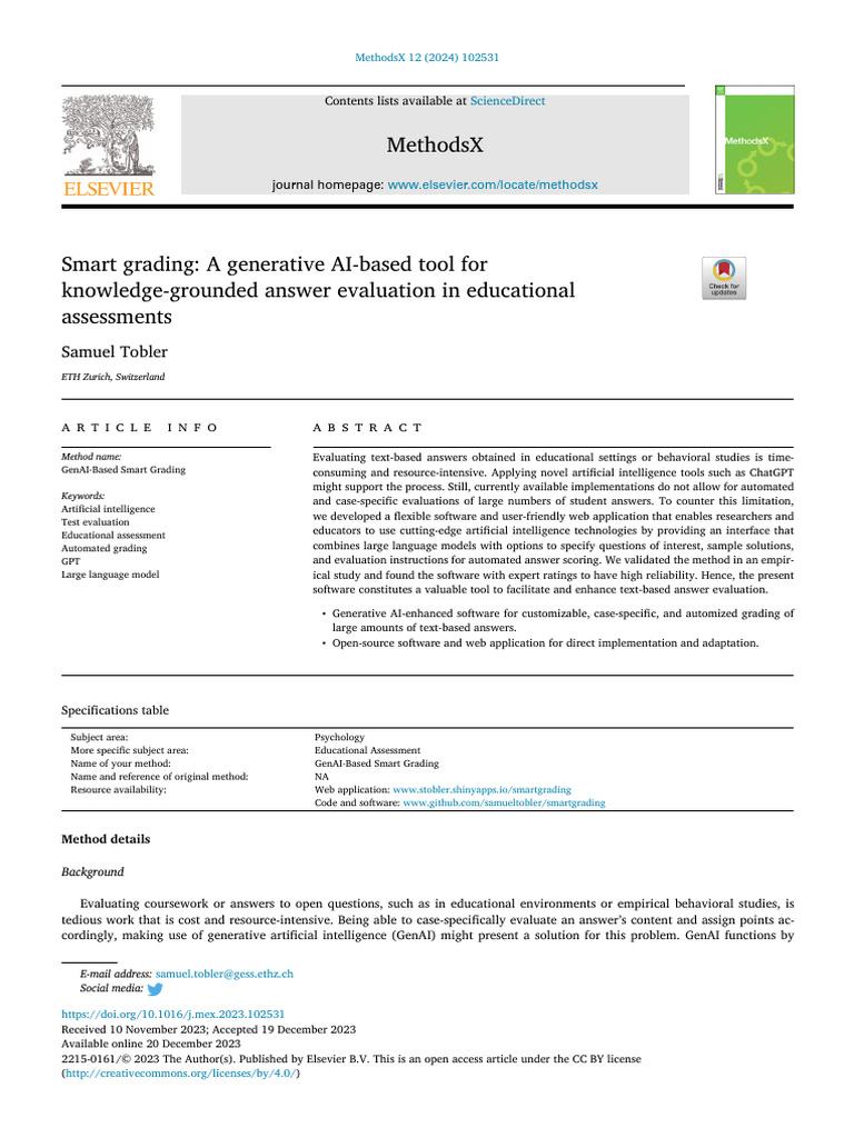 Smart Grading: A Generative AI-based Tool For Knowledge-Grounded Answer Evaluation in ...