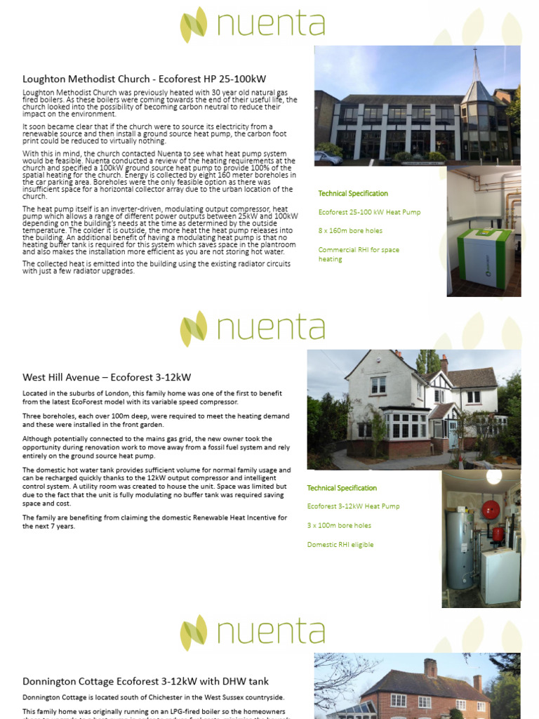 Ecoforest Heat Pump Installations Overview | PDF | Heat Pump | Nature