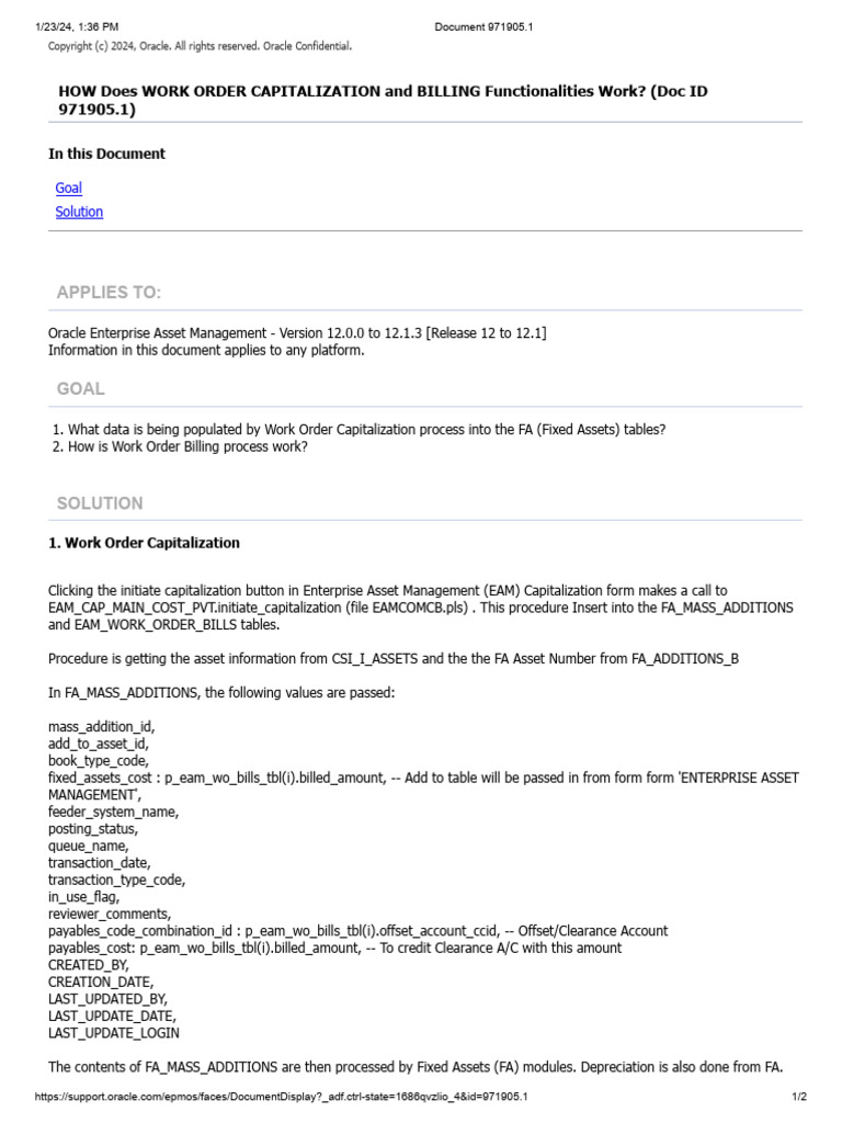 How Does Work Order Capitalization and Billing Functionalities Work ...