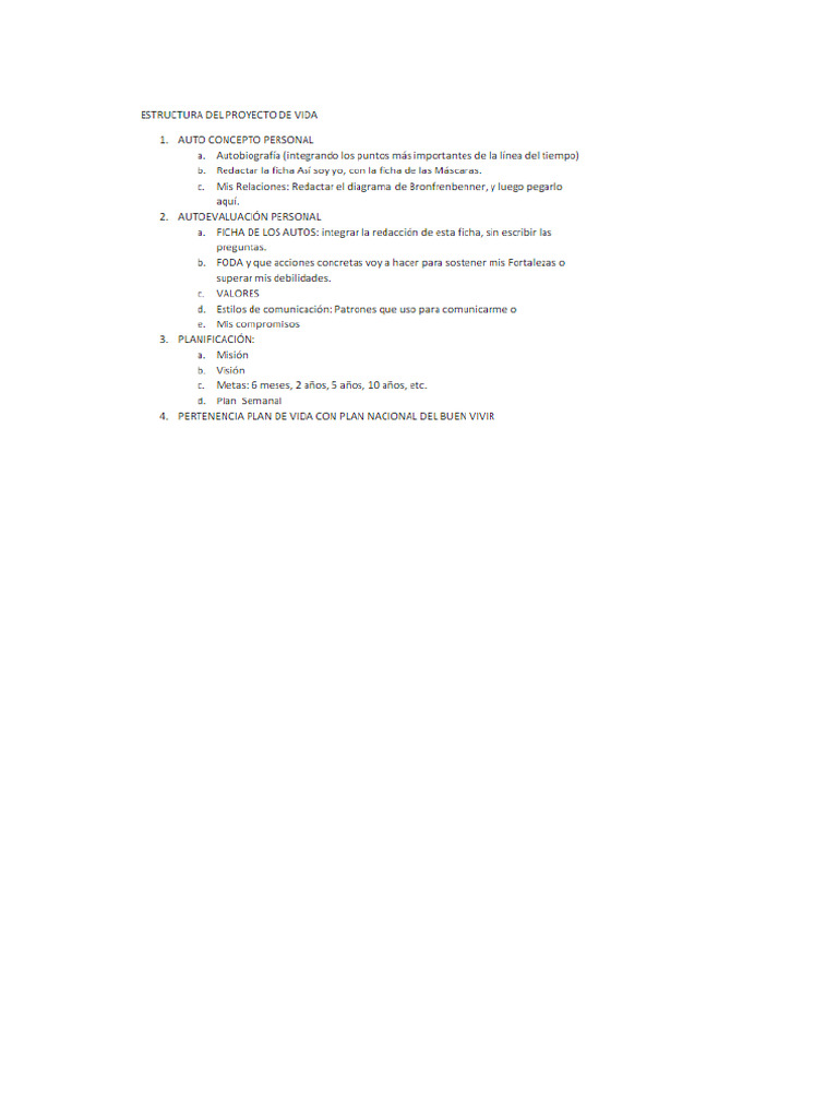 Estructura de Proyecto Historia de Vida | PDF
