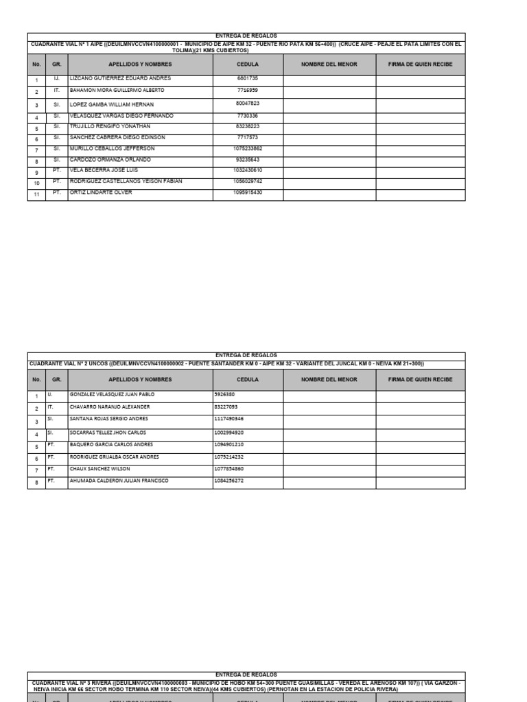 Entrega De Regalos Pdf