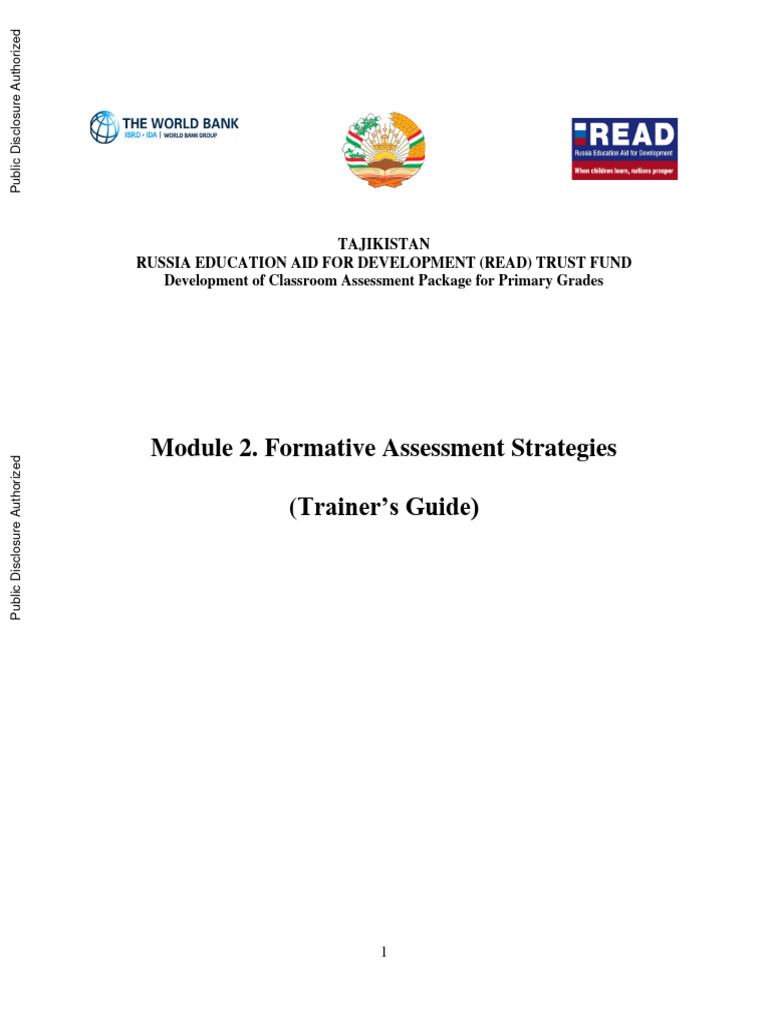 Module 2 Formative Assessment Strategies Trainers Guide | PDF ...