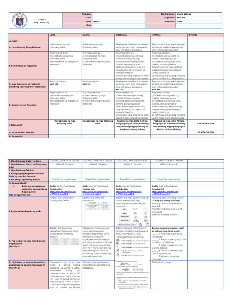 DLL W2 Q3 MTB Mle 1 | PDF