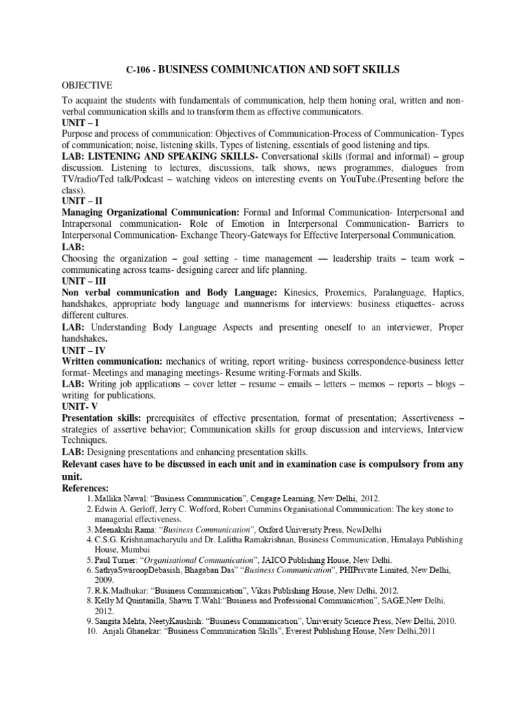 Business Communication and Soft Skills | PDF | Communication ...