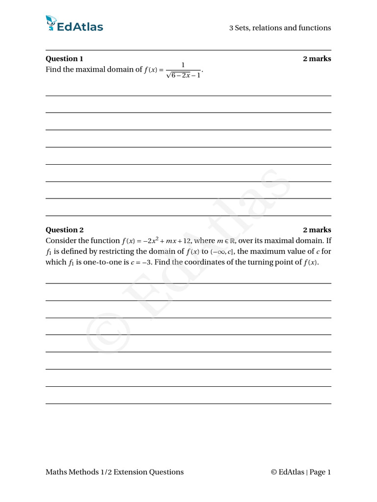 3 Sets Relations and Functions Questions | PDF